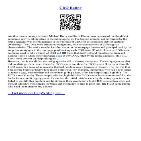 CDO Rating | PDF