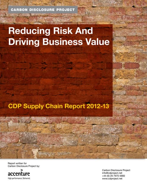 Carbone disclosure project | PPTX | Environmental Services Industry ...