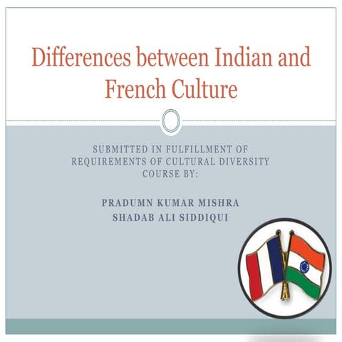 CD project on Differences between Indian & French Culture | PPTX
