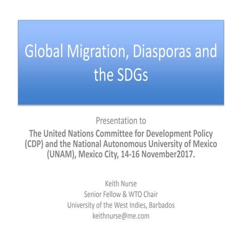 Global migration, Diasporas and the Sdgs | PPTX