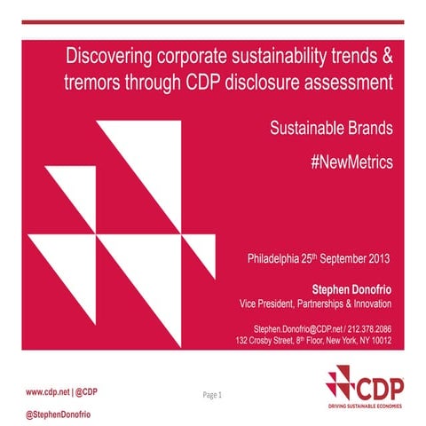 Discovering corporate sustainability trends & tremors through CDP ...