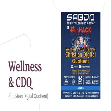 Wellness & CDQ Training: Christian Digital Quotient! | PDF