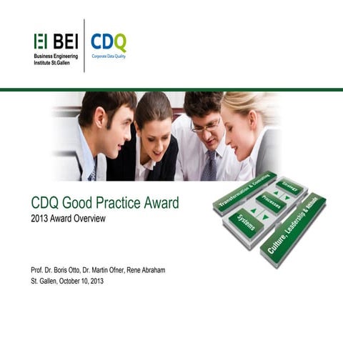 CDQM Good Practice Award 2013 | PPT