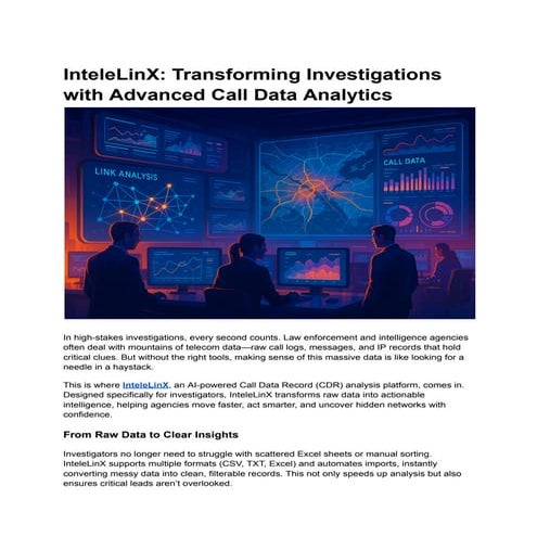 InteleLinX: Transforming Investigations with Advanced Call Data ...