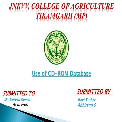 Use of CD-ROM Database | PPTX