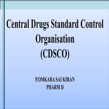 CDSCO and ADR reporting in India | PPTX