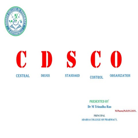 Central drug standard control organisation | PPTX
