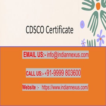 CDSCO Certificate . | PPT