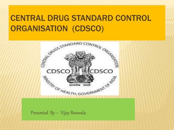 Central drug standard control organisation | PPT