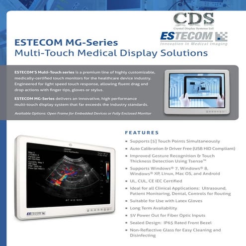 Multi-Touch Medical Display Monitor Solutions | PDF