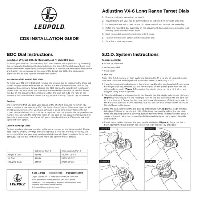 Cds Installation Guide | Leupold | Optics Trade | PDF