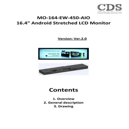CDS 16.4 inch Stretched Android AIO Display | PDF | Consumer Electronics | Technology & Computing
