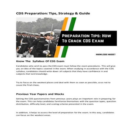 CDS preparation | PDF