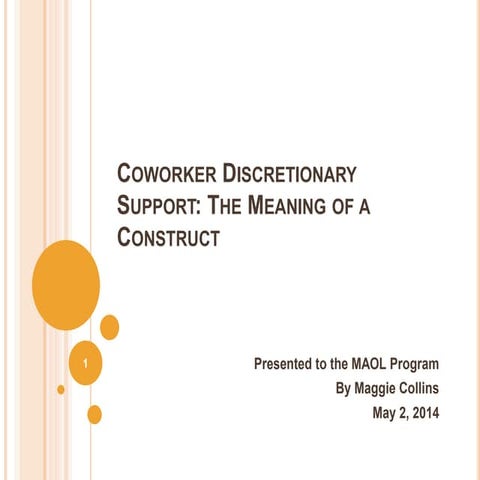 Coworker Discretionary Support: The Meaning of a Construct | PPTX