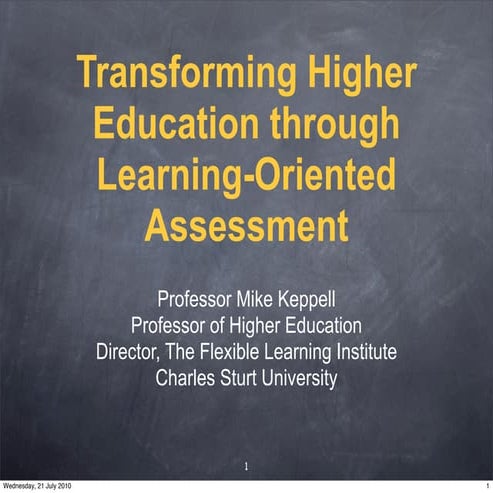 Transforming Higher education through Learning-oriented Assessment | PDF