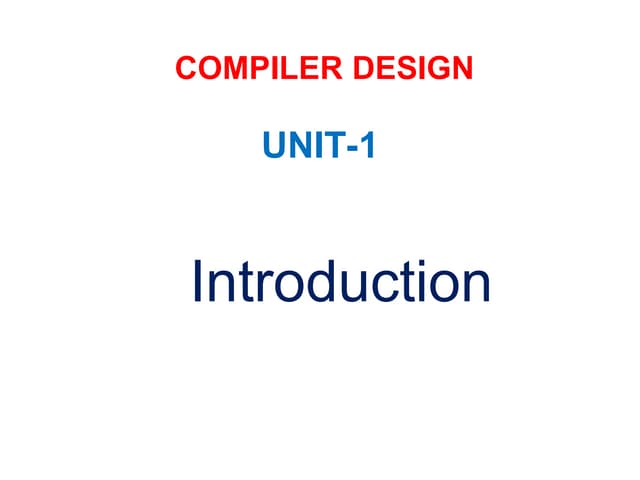 Introduction To Compiler Design And Phases Of Compiler Ppt Programming Languages Computing