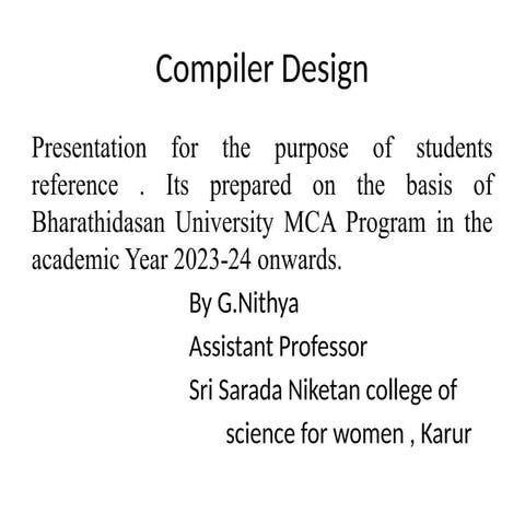 Regular expression to lexical analysis in compiler design | PPT