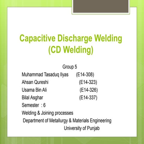 Capacitive Discharge Welding | PPT