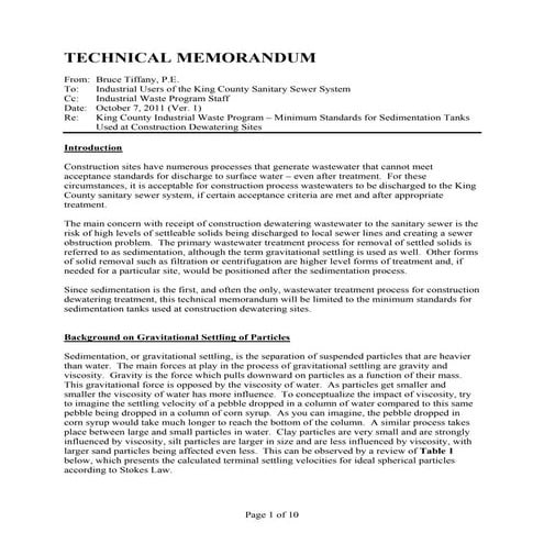 Cdw sed tank_tech_memo1111 | PDF