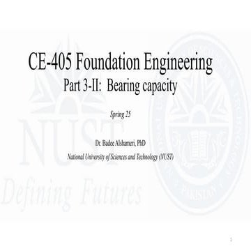 Geotechnical Engineering-II [Lec #18: Terzaghi Bearing Capacity ...