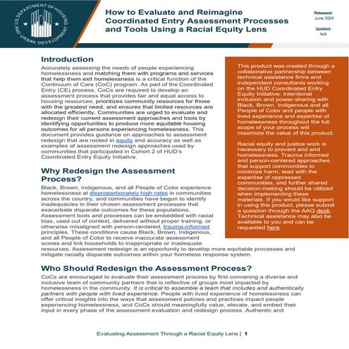 Department of Housing and Urban Development – CE-Equity-How-to-Evaluate ...