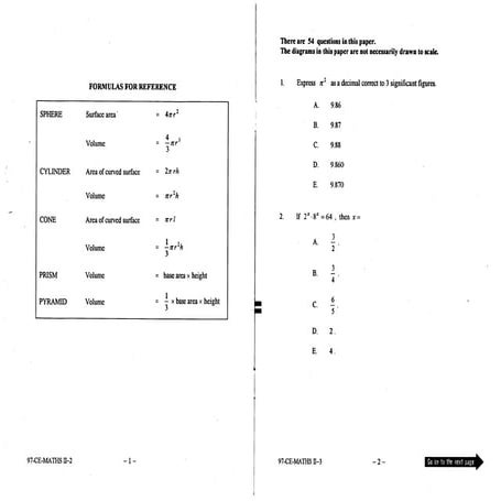 Ce Maths 1997 Paper2(E) | PDF