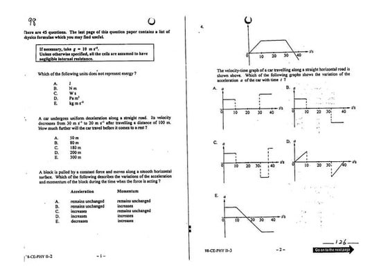 Ce Physics 1999 Paper1(E) | PDF