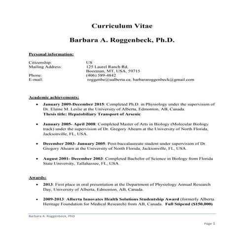 Roggenbeck_Barbara_A_CV_ 2016 | PDF