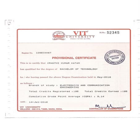 Provisional Certificate | PDF