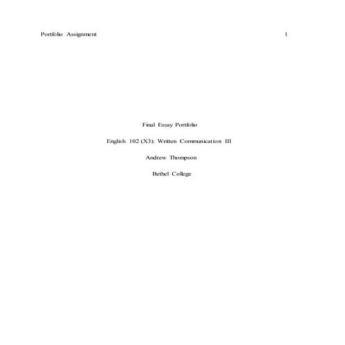 Portfolio Assignment1 | DOCX