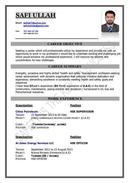 HSE Officer CV | DOCX