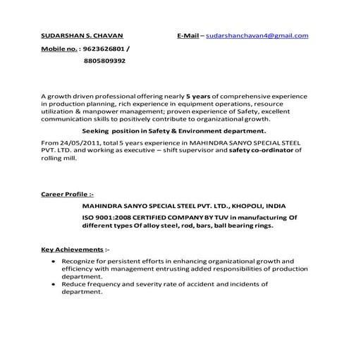 safety resume11 | DOCX