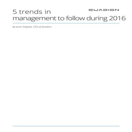 Five Trends in Management to follow during 2016 | PDF