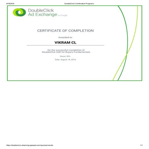 DoubleClick Certification Programs | PDF