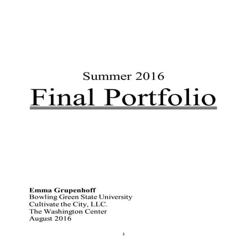 Final Portfolio FP | PDF | Food Movements | Food & Drink