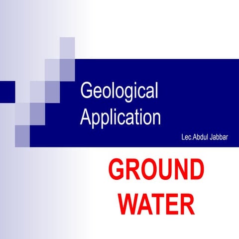CE301.11A-18 Ground Water & Dams in Civil Engineering | PPT