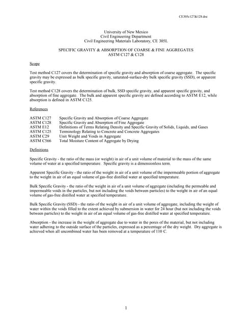 Saturated Surface Dry COndition.ppt | Chemistry | Science
