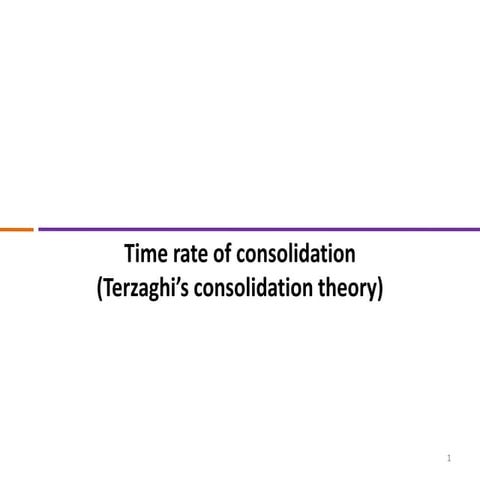 Consolidation theory on the basis of Terzaghi's consolidation theory | PPTX