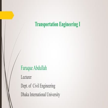 Transportation Engineering-I | PPT
