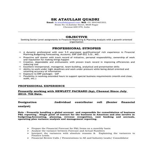 Ataullah Resume | DOC