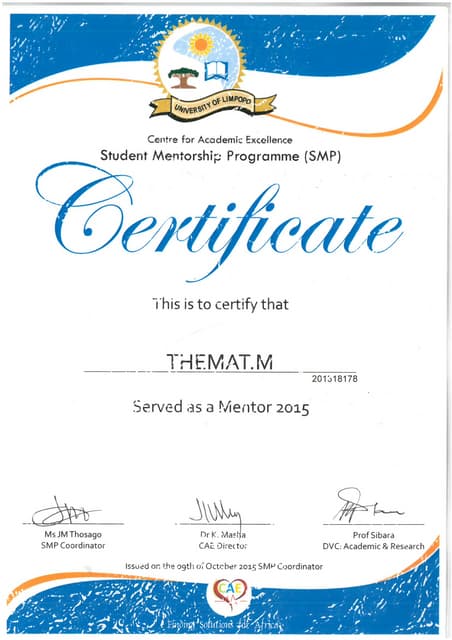 Class Rep Certificate | PDF