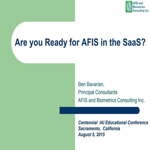 AFIS as SaaS - 8-5-2015 | PDF | Cloud Computing | Internet