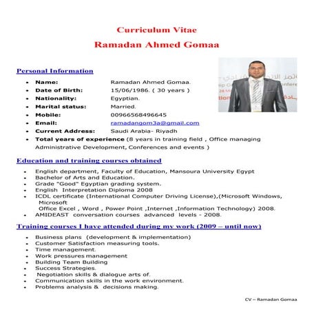 cv - ramadan | PDF