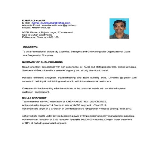 MURALI RESUME 3101 | DOC