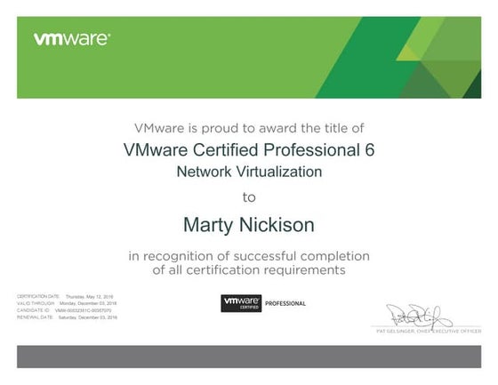 VMware Certified Professional 6 - Data Center Virtualization ...