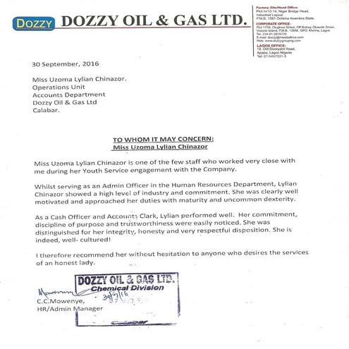 LETTER OF RECOMMENDATION DOZZY | PDF