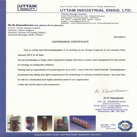 UTTAM_Experience Certificate_Deena | PDF