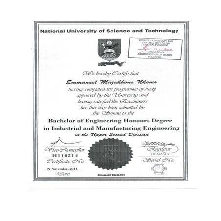 B ENG (HONS) DEGREE CERTIFICATE | PDF