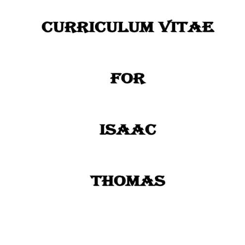 CV THOMAS ISAAC complete | PDF