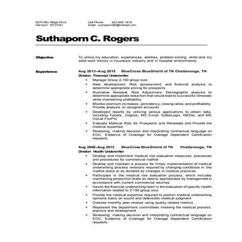 Resume Su Rogers 2016 | DOCX